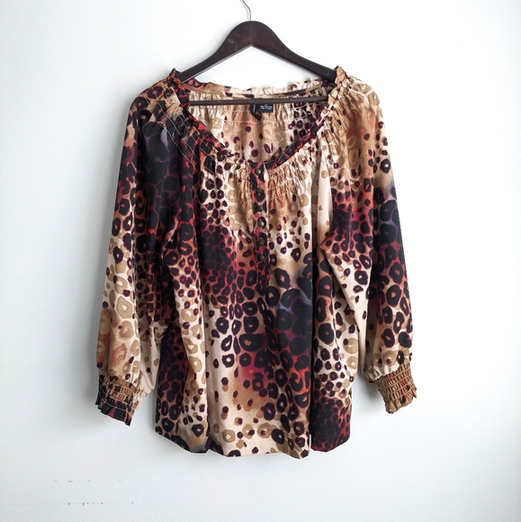 new directions | Tops | New Directions 2x Animal Print Top | Poshmark